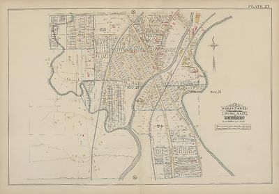 1884 CINCINNATI HAMILTON COUNTY, OHIO HARRON AV TO MIAMI CANAL ATLAS ...