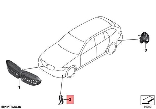 Genuine BMW M3 G20 M340i M340iX Sedan Trim Grille Side Left 51118093301 ...