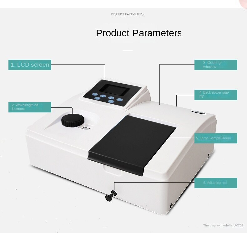 721 Visible Spectrometer Laboratory Spectrophotometer 220V 350-1020nm ...
