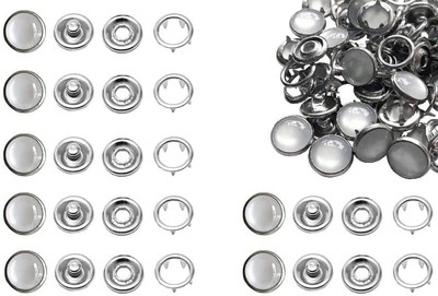 Snap Fasteners 100 Sets 12mm Pearl Prong Snap Buttons White Sewing ...