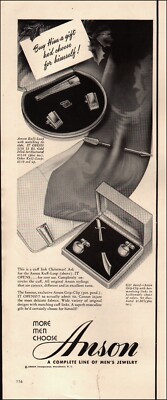 1949 Vintage ad Anson Men's Jewelry Cluff Link Christmas gift 120722 | eBay