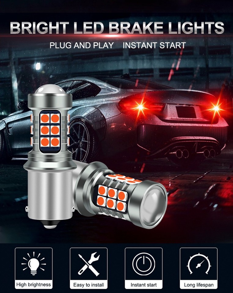 4x 1157 LED Strobe Flashing Brake Tail Stop Parking Light Bulbs for ...