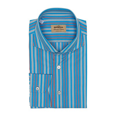 690$ LUXURY GERLIN Shirt Striped Jacquard ALUMO Cotton 16 - 41 2U ZILLI ...