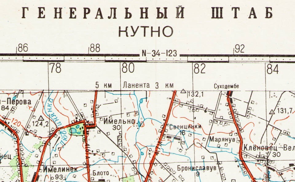 Russian Soviet Military Topographic Maps - KUTNO (Poland), 1:100K, ed ...