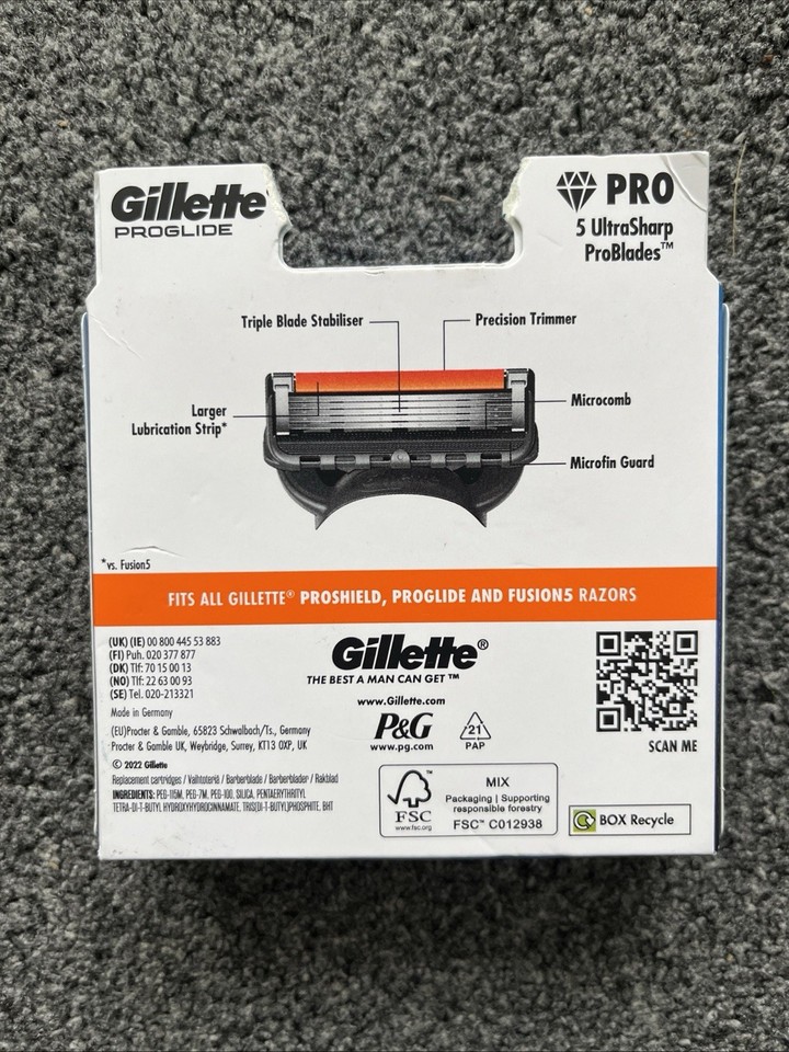 Genuine Gillette Proglide XL Blades 8 Packs Cartridges fusion 5 Brand ...
