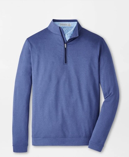 Perth Mélange Performance Quarter-Zip - Size Medium - Sport Navy Blue ...