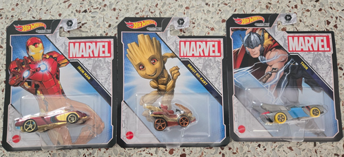 Hot Wheels Marvel Thor, Iron Man, Groot (3 car Bundle) New | eBay