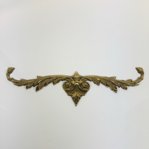 Antique Solid Brass Pediment Center Mount Garland Cabinet Frame ...