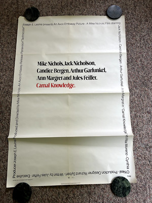 CARNAL KNOWLEDGE (1971) Movie Poster (27x41) One Sheet Jack N, Single ...