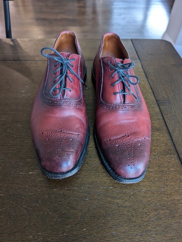 $394 ALLEN EDMONDS CORNWALLIS OXFORD, Calf Leather, Red, 9.5EEE | eBay