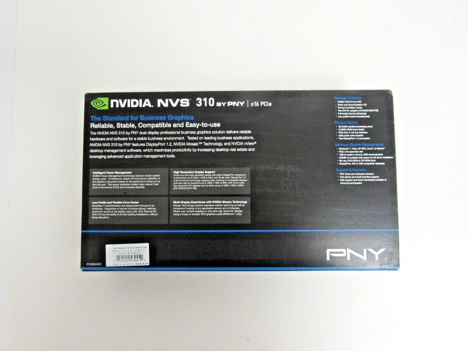PNY NVIDIA NVS 310 512MB DDR3 PCI Express x16 DisplayPort 66-4 | eBay