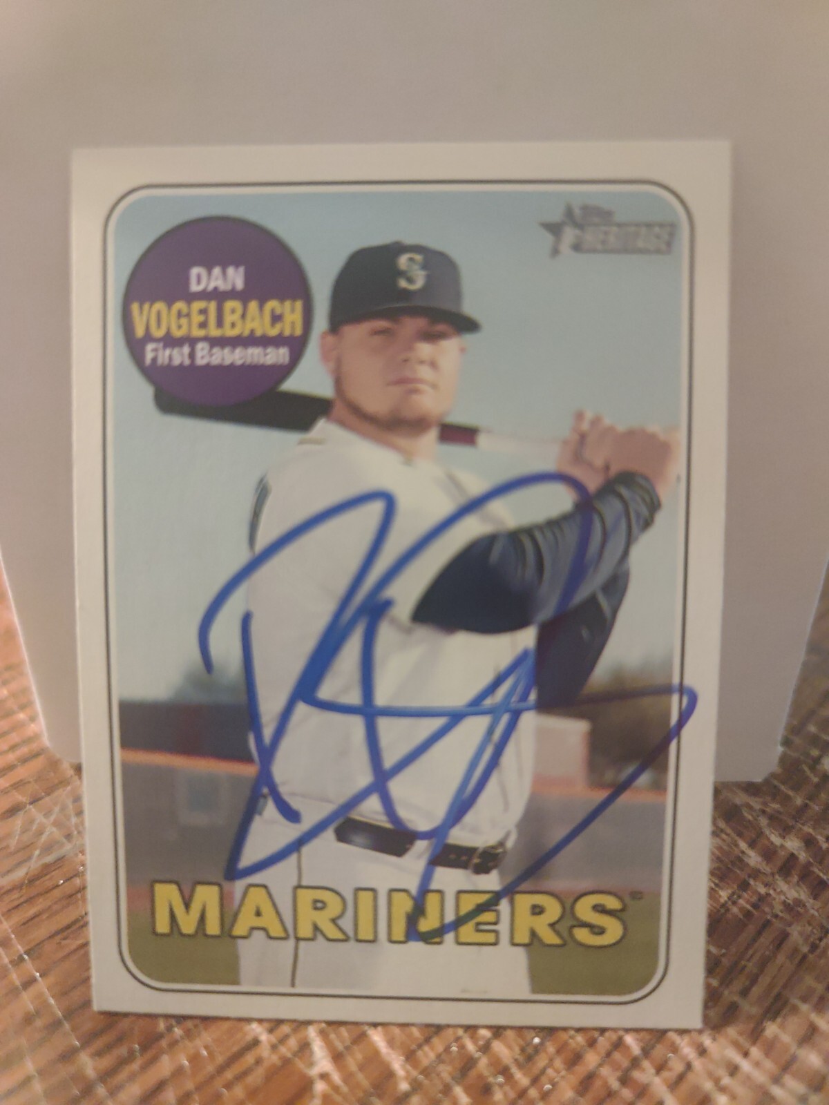 Daniel Vogelbach Autograph 2018 Topps Heritage Signed Baseball Card 700 ...