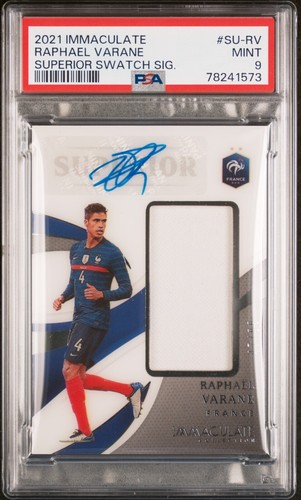 Raphael Varane - 2021 Immaculate Superior Swatch Signatures PSA 9 #47/ ...