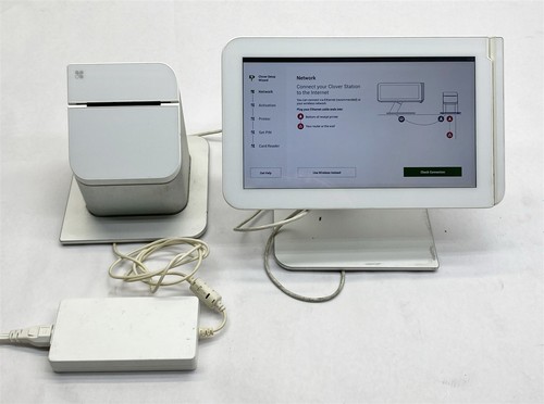Clover Station 1.0 C100 POS Point of Sale System W/ Printer P100 & AC ...
