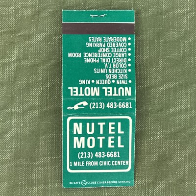 Vintage Matchbook Nutel Motel Los Angeles California Matches Unstruck ...