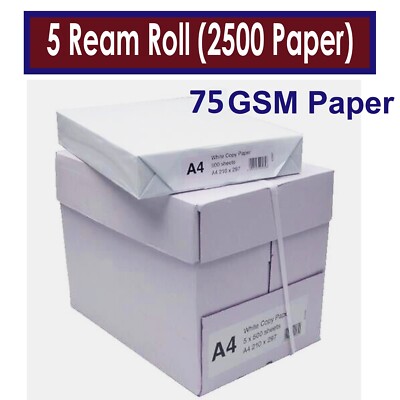 A4 White Printer Paper 75gsm Multi-Function Printing Paper 1–5 Reams ...