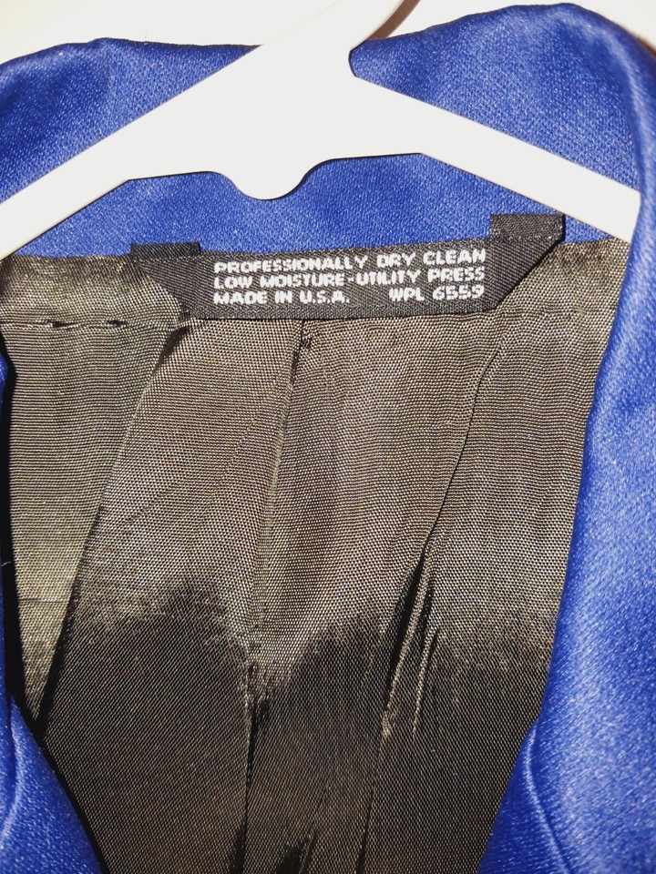 FALCONE Vtg Royal Blue Striped Retro BLAZER SUIT JACKET MEN'S 38R New ...