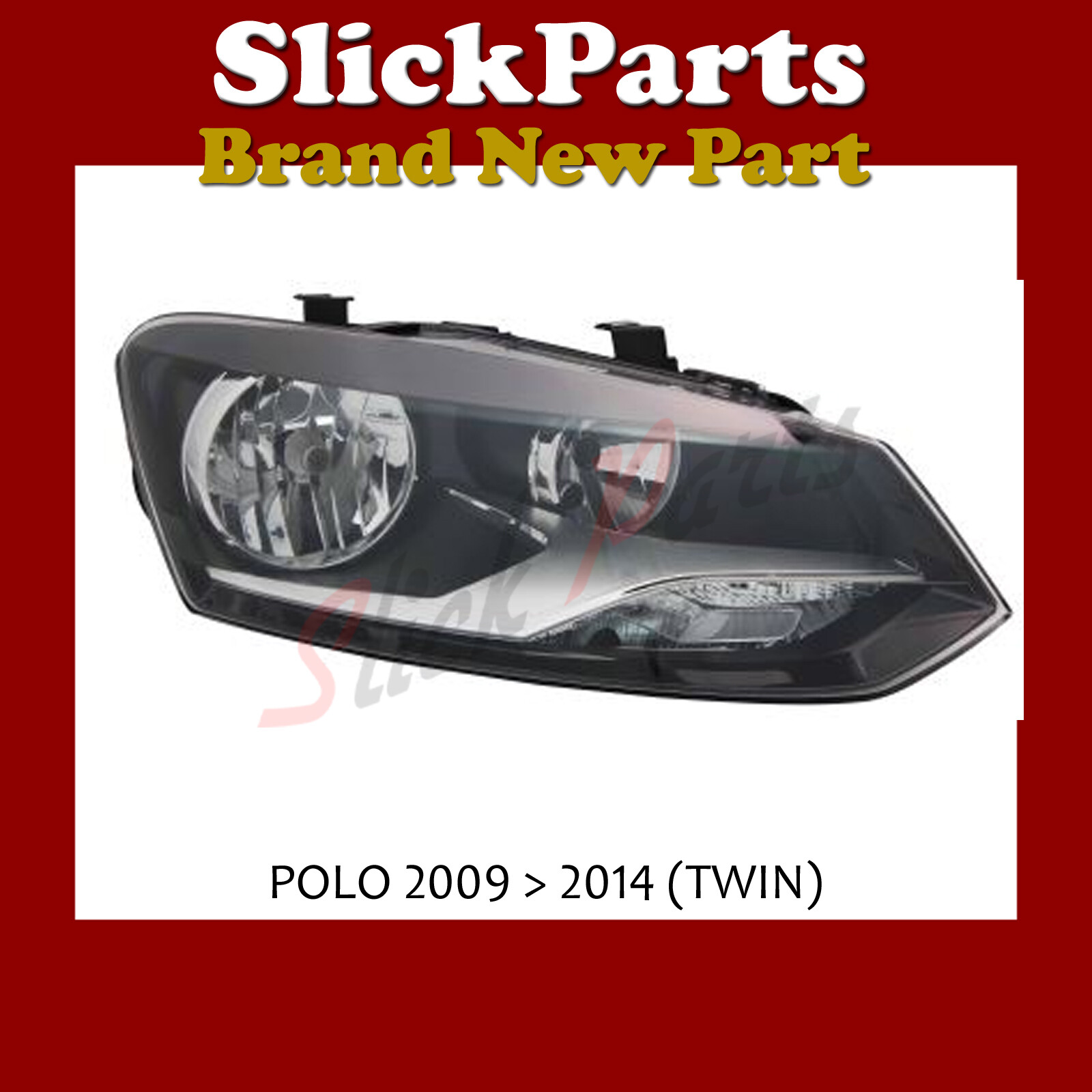 fits VW POLO HEADLIGHT 2009 2010 2011 2012 2013 2014 DRIVERS SIDE (TWIN ...