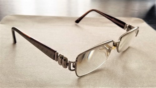 FENDI F883 (663) Eyeglasses Frame Metal Full Rim 55-16-130 made in ...