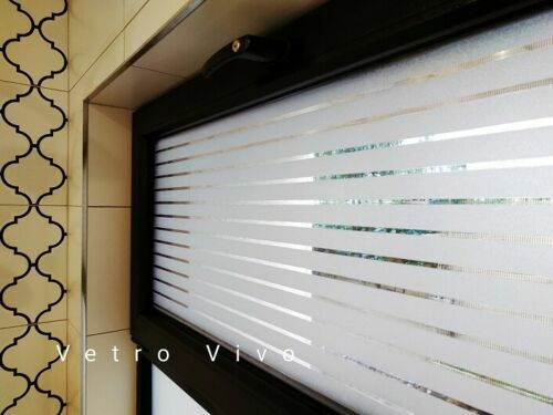 90 CM x 1 M - FROSTED LINE Glueless / Reapply Static Window Glass Film ...