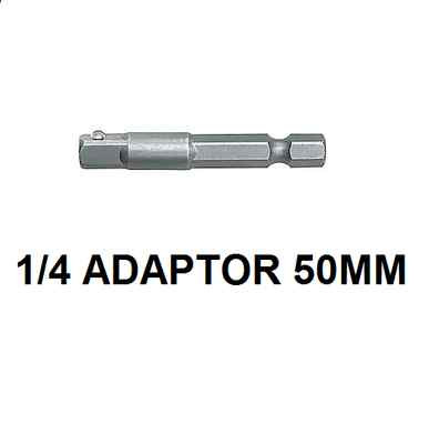 Qty 1 Socket Adapter 1/4" x 50mm Square Hex Drive Ball Retention ...