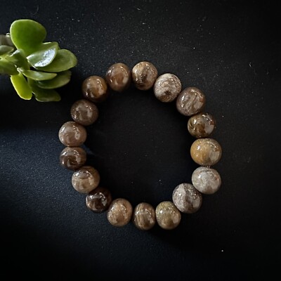 Natural Genuine Brown Jade Bead Bracelet Burmese Jadeite Jade A Size ...