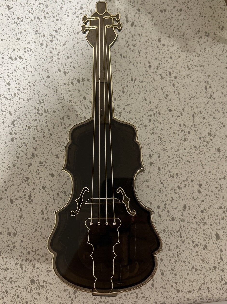 Vintage 9" Violin Music Box Wind up working MADE IN HONG KONG ...