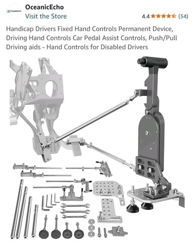 Fixed Hand Controls Permanent Device for Disabled Injured Handicap ...