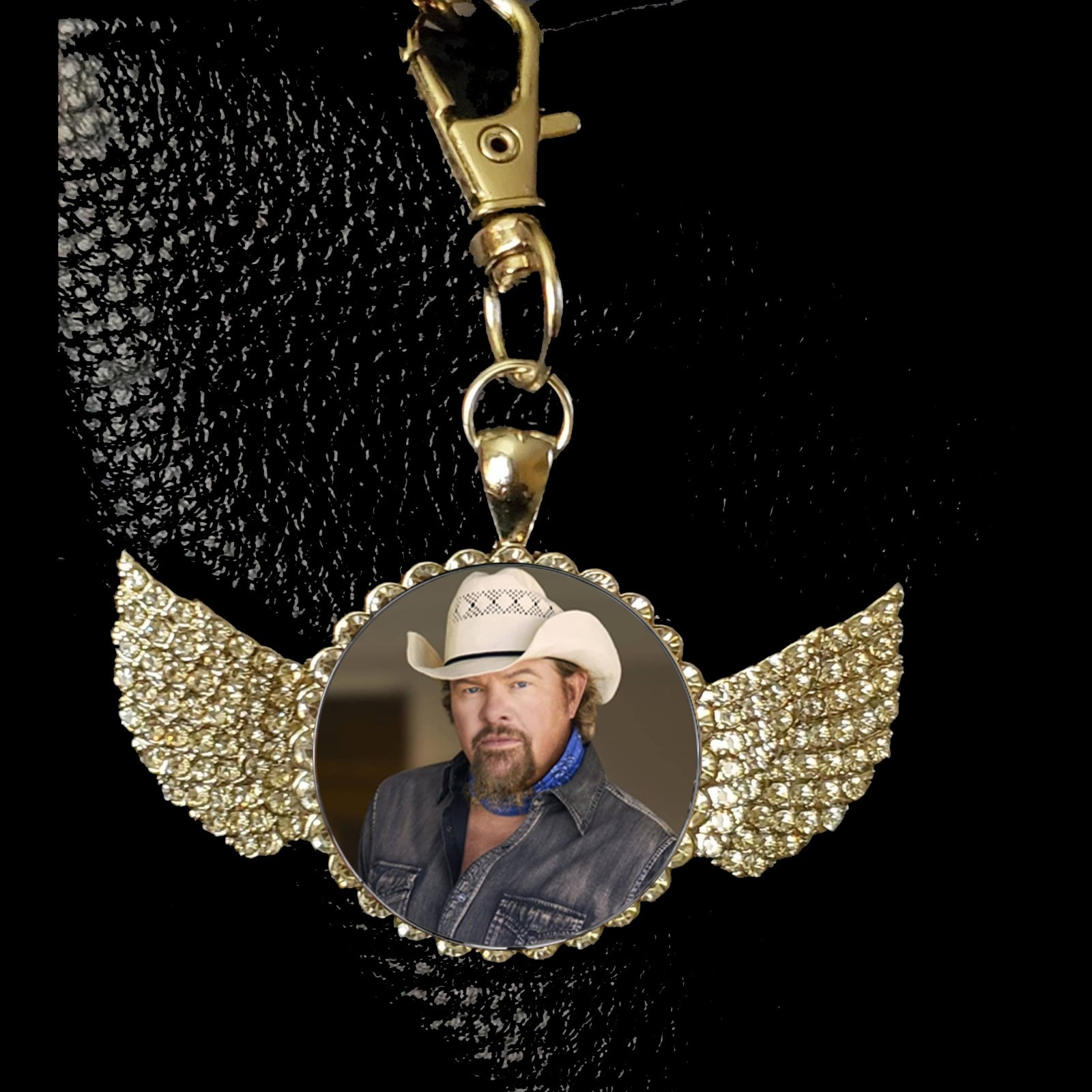 Toby Keith Bag Clip Purse Clip Back Pack Book Bag Keychain Rhinestones ...