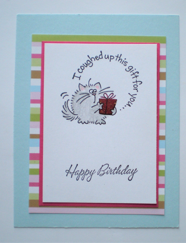 Stampendous Furball Fluffles Cat Present Birthday Celebrate Rubber ...