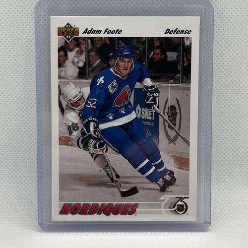 ADAM FOOTE 1991/92 UD Upper Deck #529 NORDIQUES & AVALANCHE ROOKIE CARD ...