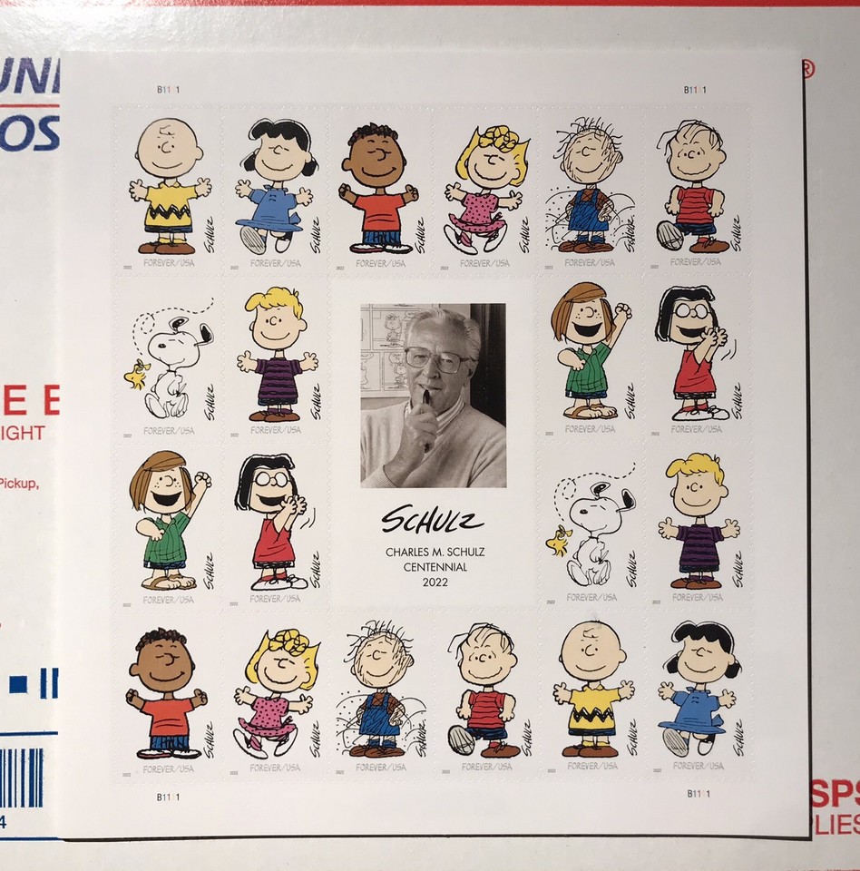 USA Forever Stamps Charles Schulz Sheet of 20 Charlie Brown Peanuts ...