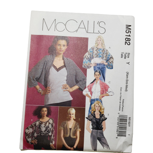 McCalls M5182 Sewing Pattern Womens Sz XS-M 4-14 Popover and Shrug ...