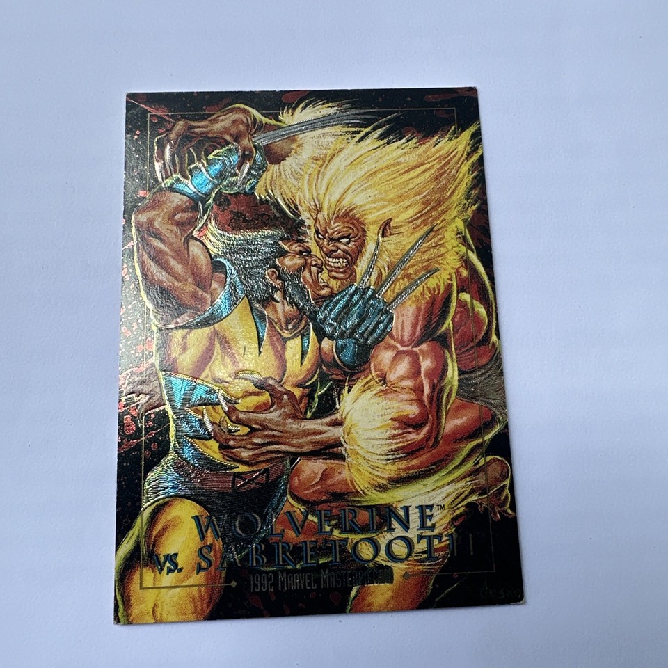 *REDUCED*Wolverine vs Sabretooth Battle 3D1992 Marvel Masterpieces ...
