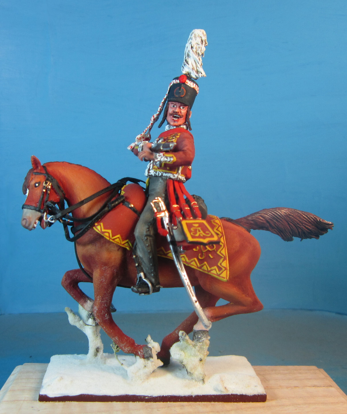 Unassembled Russian hussars, White Metal 60 mm 1/30 Figure kit VID ...
