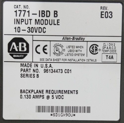 ALLEN BRADLEY INPUT MODULE 1771-IBD/B | eBay