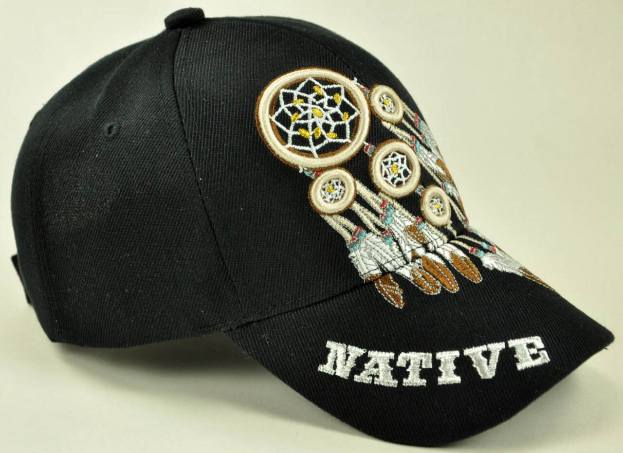 NATIVE PRIDE INDIAN FEATHER DREAM CATCHER CAP HAT N1 BLACK | eBay