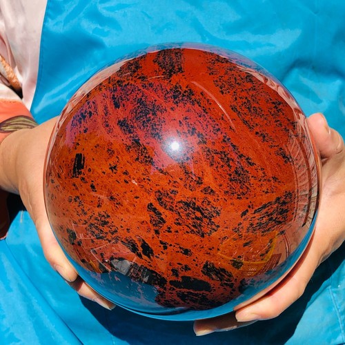12.51LB Natural Beautiful Red Obsidian Ball Quartz Crystal Sphere ...