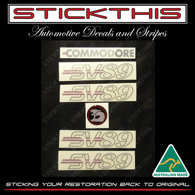 SV89 Body, Decal/Sticker and Bonnet Badge Kit - VN HSV SV 89 Holden ...