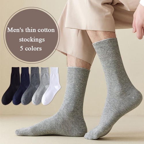 Men Socks Long Cotton Loose Mouth Socks Elastic Business Dress Socks ...