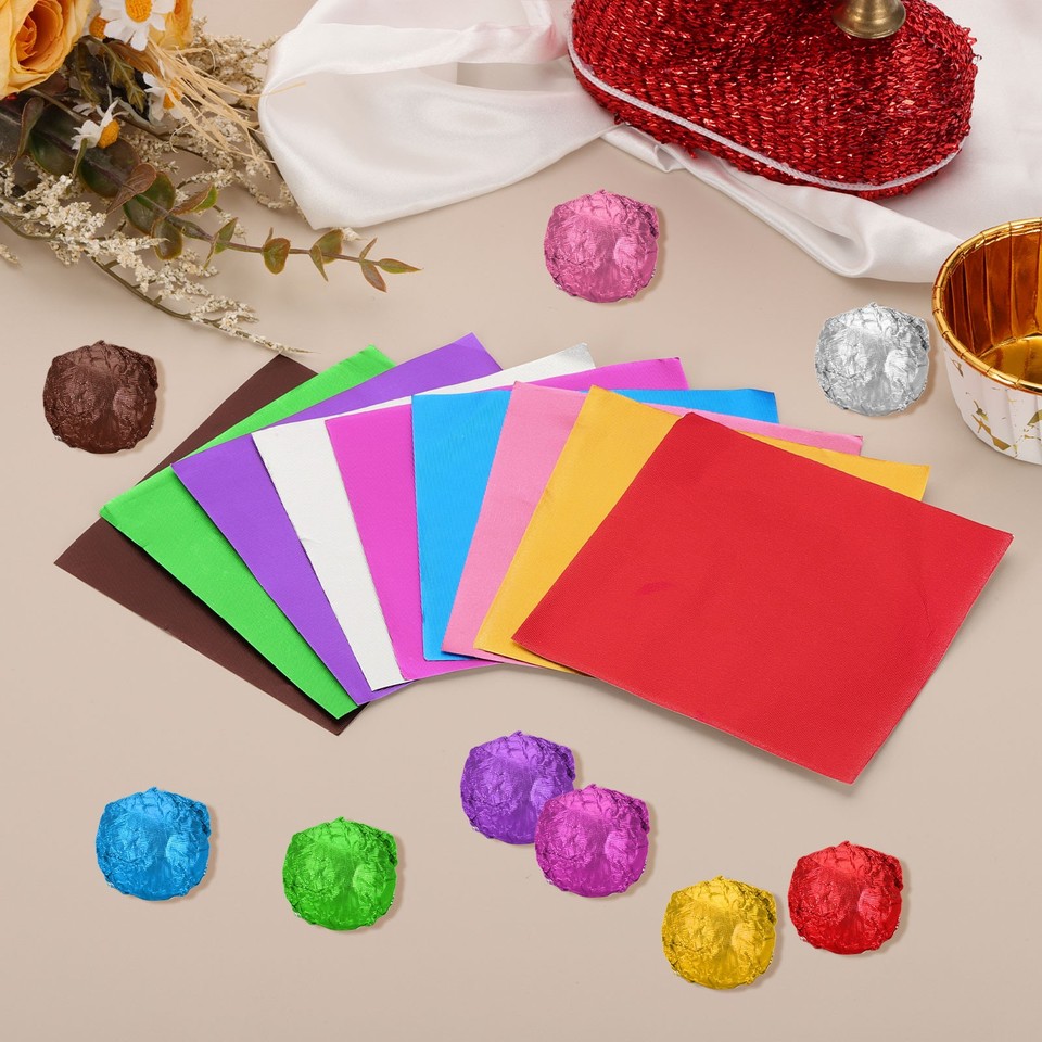 Foil Candy Wrappers 3x3 Inch, 100 Pcs Silver Fine Grid Paper for DIY ...