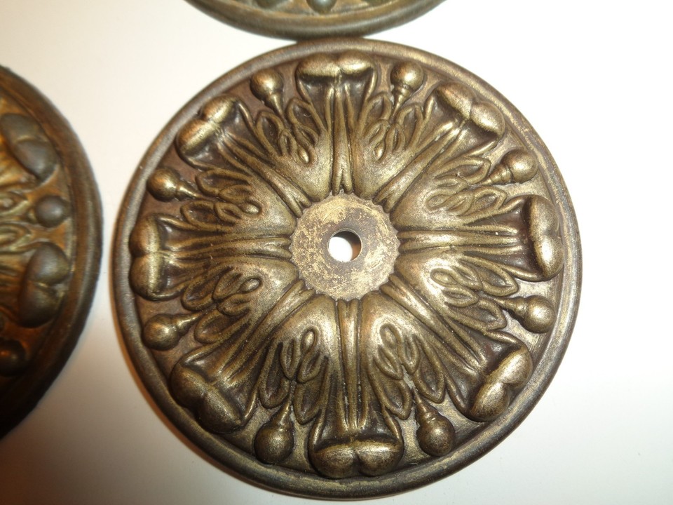 VINTAGE ORNATE VICTORIAN METAL CABINET/DRAWER PULL BACK PLATES LOT OF 6 ...