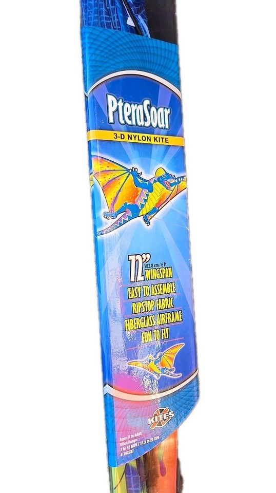 Pterodactyl Dinosaur 3-D Kite 72" Wingspan Full Body Streamer Ripstop ...