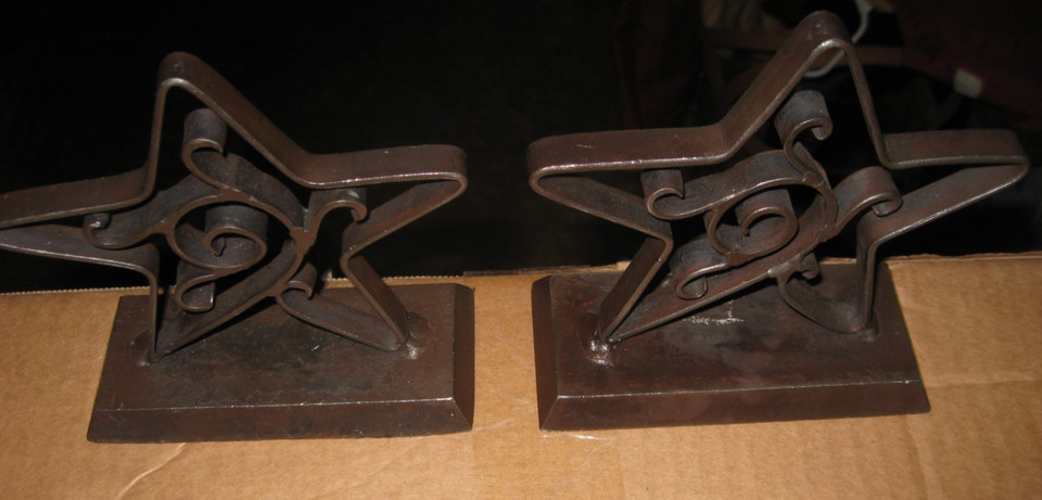 Cast Iron Black Stars Set of 2 Holiday Christmas Stocking Holders ...