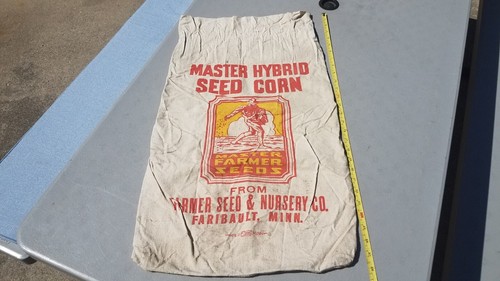 Dated 1931 Master Farmer Seed Hybrid Corn Sack Bag Faribault Minnesota ...