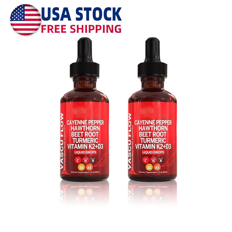 Cayenne Pepper Hawthorn Beet Root Turmeric Vitamin K2+D3 Liquid Drops ...