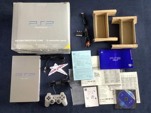 Consola Playstation 2 Silver Prestige Line Plata Ps2 Caja COMPLETO LEER ...