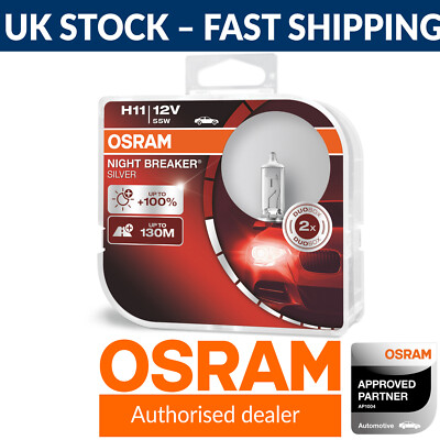 OSRAM Night Breaker Silver +100% H11 Car Headlight Bulbs (Twin ...