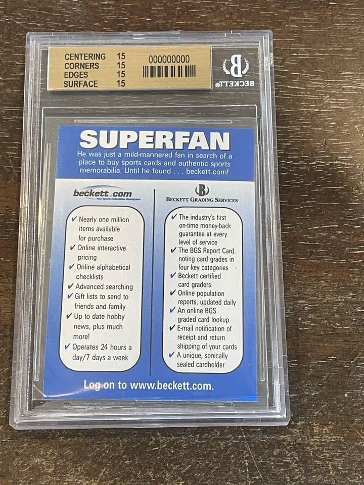 2000 HAWAII TRADE CONFERENCE SUPER FAN BECKETT BGS XV PRISTINE PROMO ...