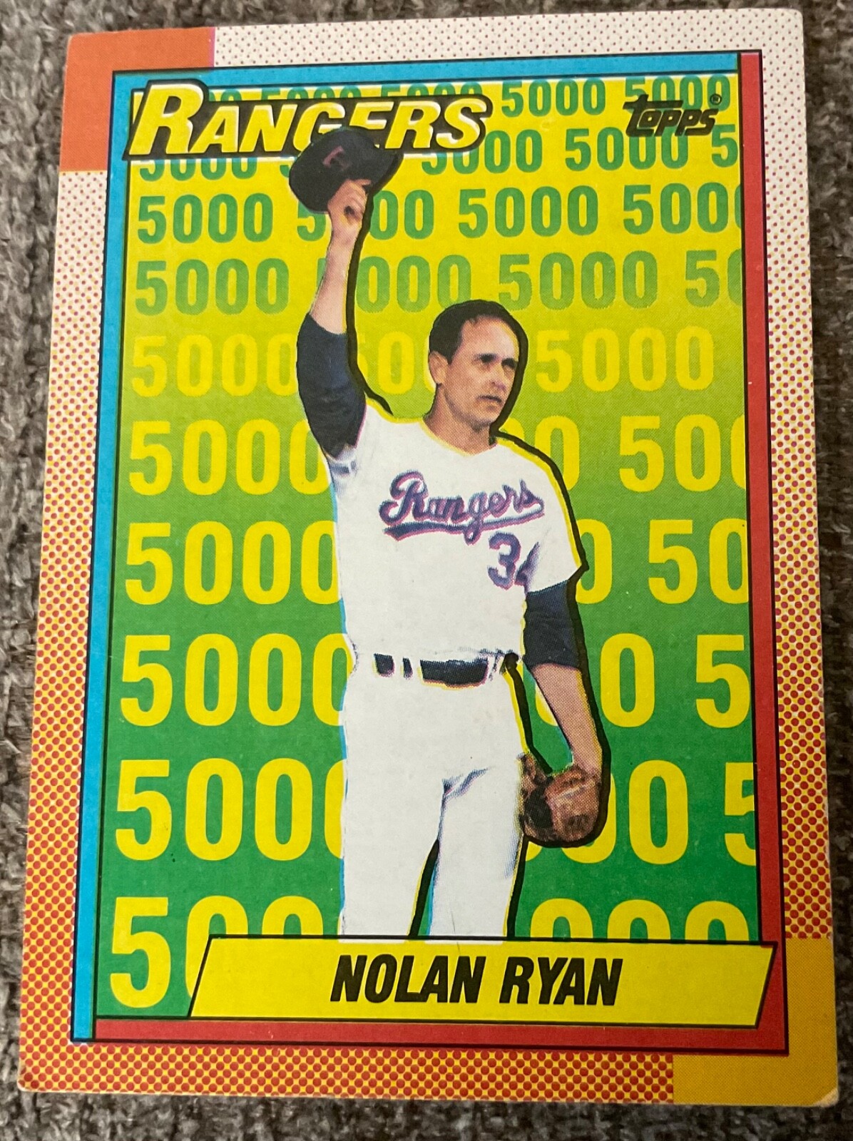 1990 Topps Tiffany Nolan Ryan 5000 Strikeouts #5 Texas Rangers FREE ...